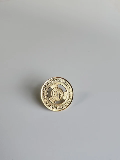 CTA CHICAGO TRANSIT Authority Travel Souvenir Lapel Pin Gold Colored ...