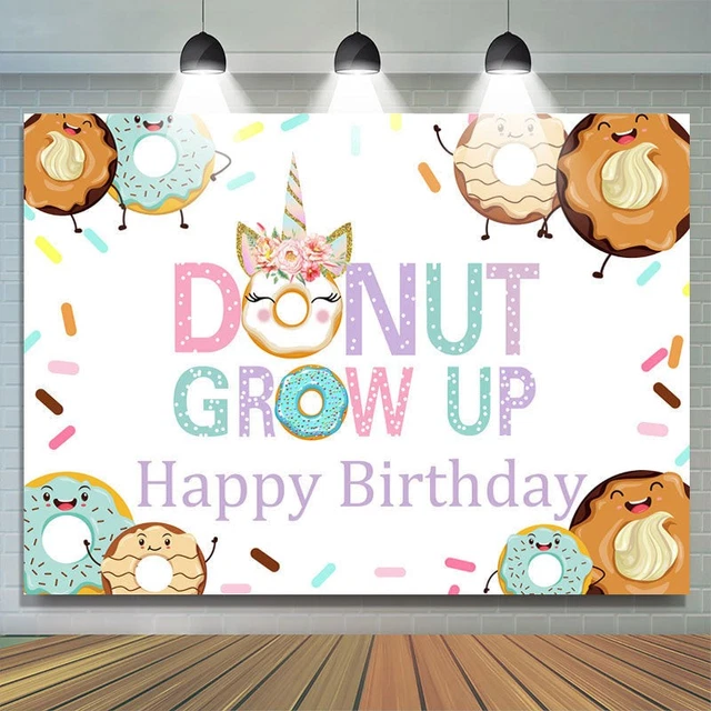 CANDY LAND DONUT Grow Up Theme Happy Birthday Backdrop $36.09 - PicClick AU