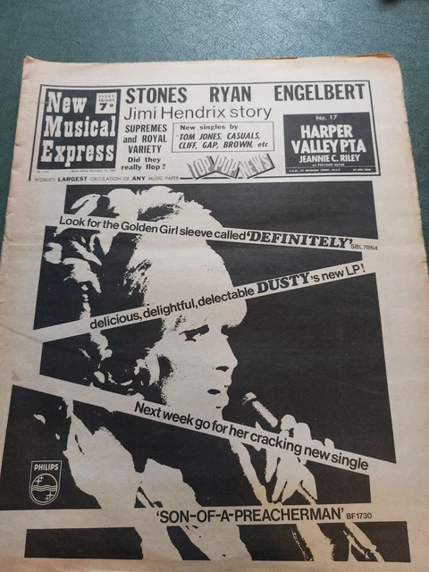 VINTAGE NME MAGAZINE 23 NOVEMBER 1968 Dusty Jimi Hendrix Stones ...