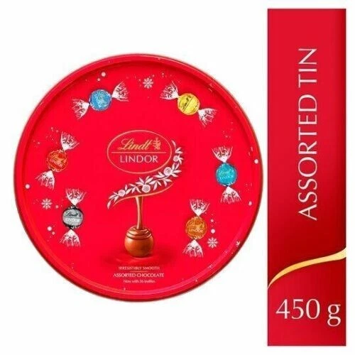 LINDT LINDOR ASSORTED Chocolate Selection Tin 450G £25.99 - PicClick UK