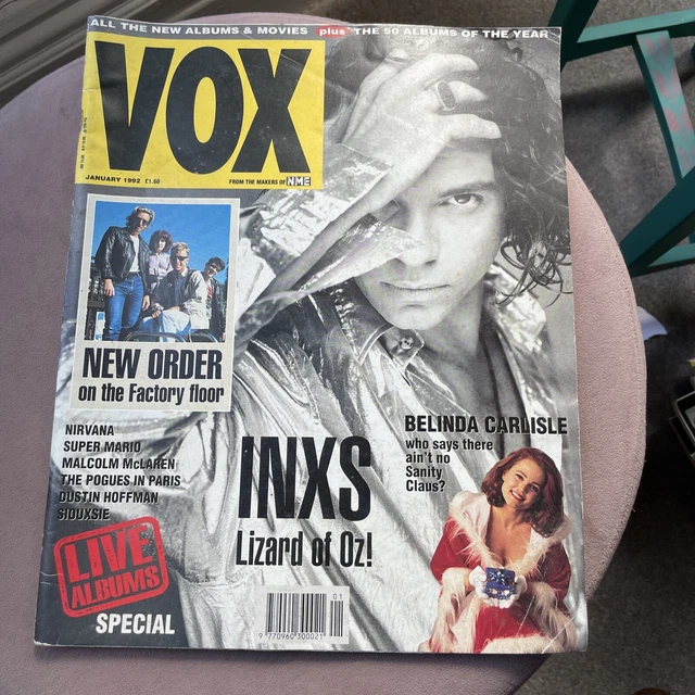 VOX MAGAZINE - Jan 1992 - Inxs New Order Belinda Carlisle Nirvana £8.99 ...