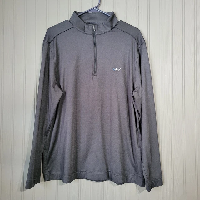 GREG NORMAN GOLF Quarter 1/4 Zip Long Sleeve Shirt Performance Black ...