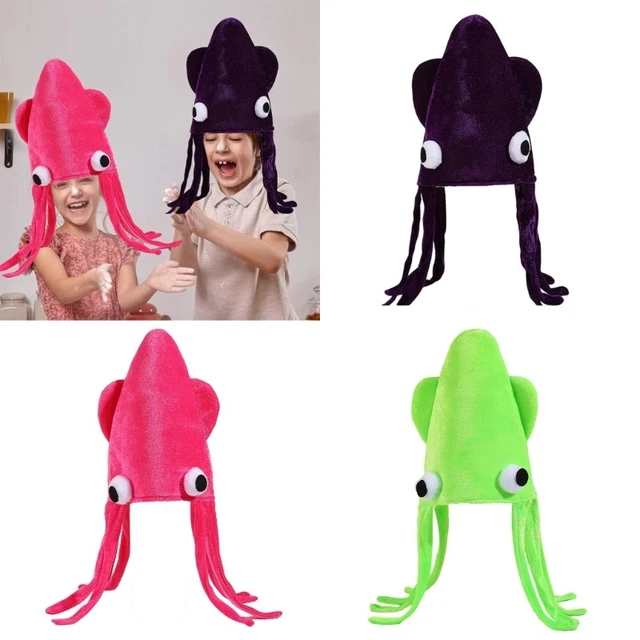 STRETCHY TASSELS CUTTLEFISH Cap Headcover Hat For Costume Parties and ...