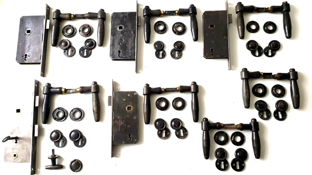 7 TÜRGARNITUREN / Türbeschläge / Türdrücker / original Art Deco EUR 409,90 - PicClick DE