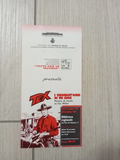 TEX I CINQUANT'ANNI Di Un Eroe Flyer Mostra Aosta 1999 EUR 12,00 ...