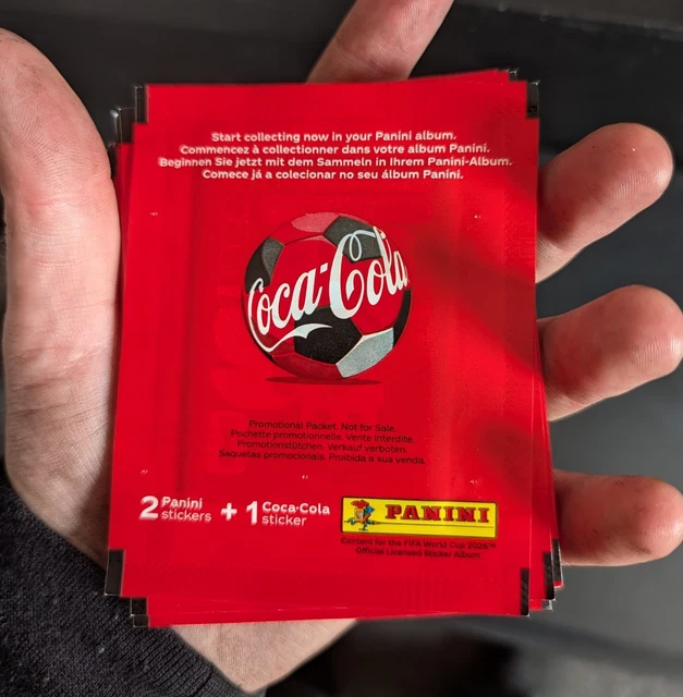 PANINI FIFA WORLD Cup 2026 Promotional Coca-Cola Sealed Sticker Pack x ...