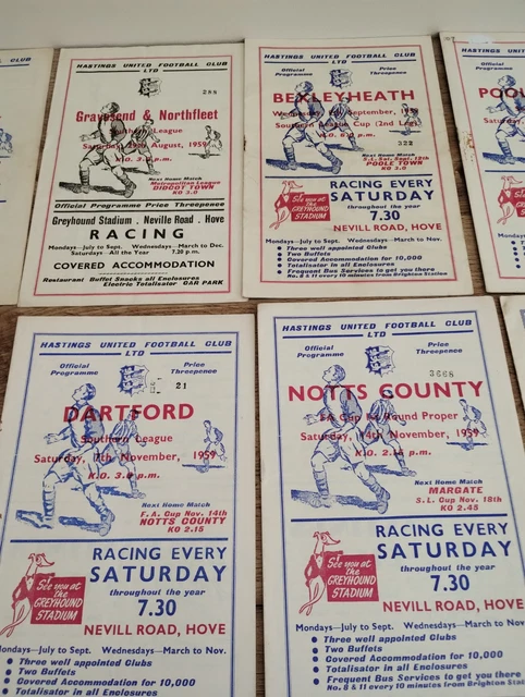 1950'S HASTINGS UNITED home and away 1959/60 see photo good condition £ ...