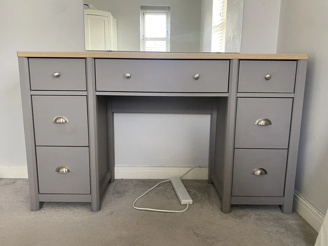 NEXT MALVERN DRESSING Table With 7 Draws In Dove Grey £200.00 - PicClick UK