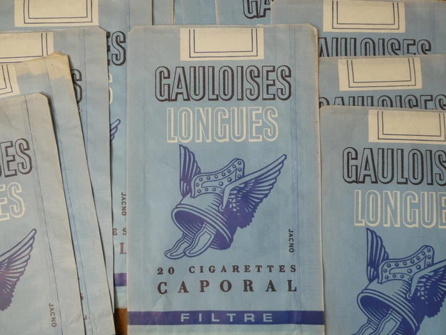 LOT 12 SACHETS papier publicitaires anciens cigarettes GAULOISES ...