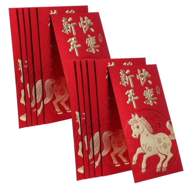 60 PCS 2026 Horse Red Envelopes Chinese New Year Lucky Money Cash Paper ...