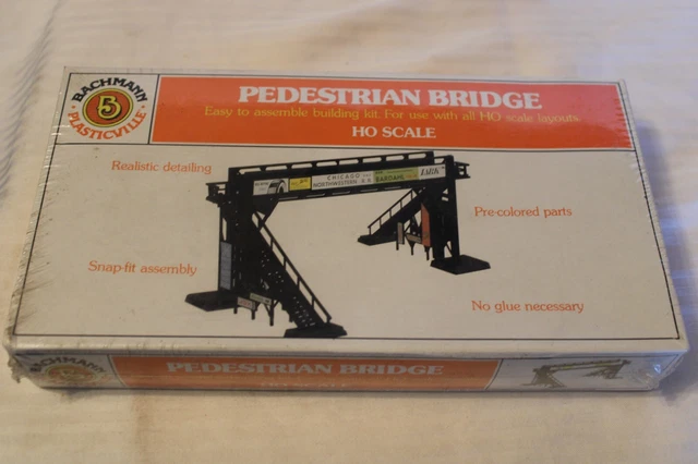 HO SCALE BACHMANN Plasticville, Pedestrian Bridge, #2672 BN Sealed Box ...