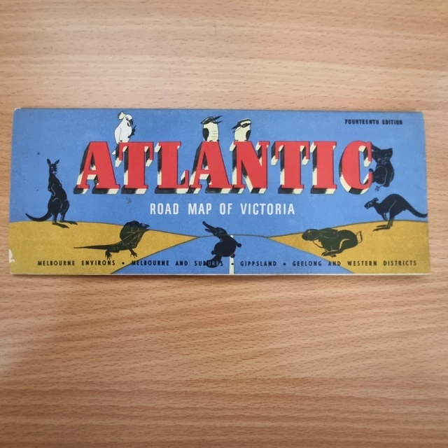 VINTAGE 1960S ATLANTIC Road Map Of Victori 14th Edition £12.96 ...