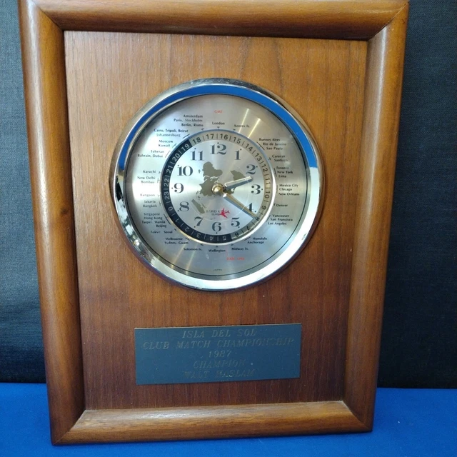 VINTAGE LORD KING World Time Zone Mantel Wall Clock Quartz Wooden Made ...