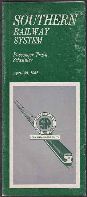 SOUTHERN RAILWAY SYSTEM Passenger Train Schedules timetable 4/30 1967 £ ...