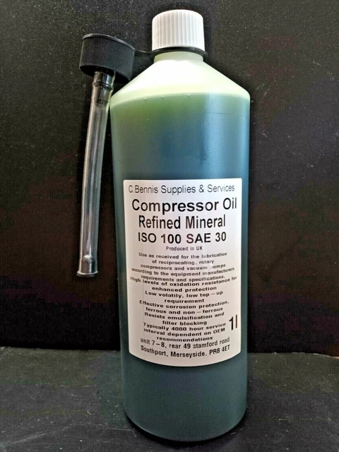 ISO 100 SAE 30 Premium Piston Air Compressor oil For Clarke Etc 1 Litre ...