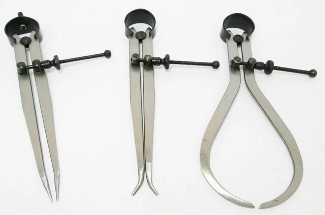 3PC SPRING CALIPERS - Set Of 3 Internal External Dividers Dividing ...