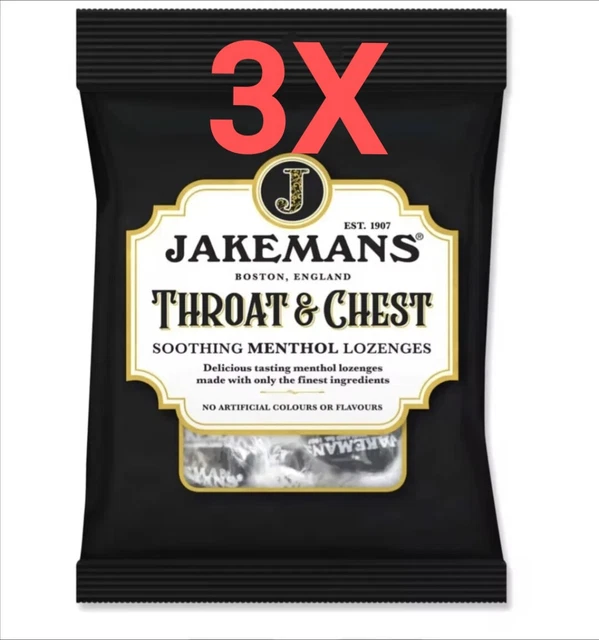 3 X JAKEMANS Soothing Menthol Sweet Lozenges For Throat & Chest 219g In Total 😊 £6.25 - PicClick UK