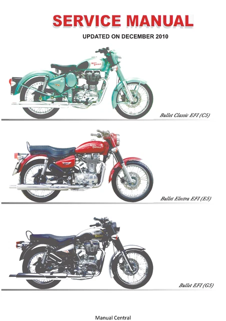 ROYAL ENFIELD BULLET Efi Classic Electra Workshop Service Manual ...