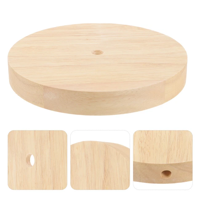 SOLID WOOD DESK Lamp Base Round Display Stand Wooden Decorative ...
