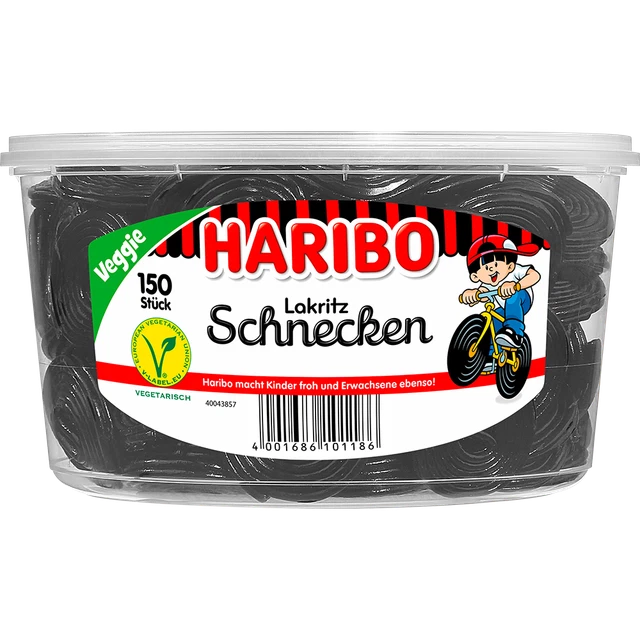 HARIBO LAKRITZ Schnecken 150 Stück in der Dose EUR 9,49 - PicClick DE