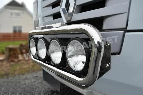GRILL BAR + Round Spots For Foden Alpha Polished Stainless Steel Truck ...