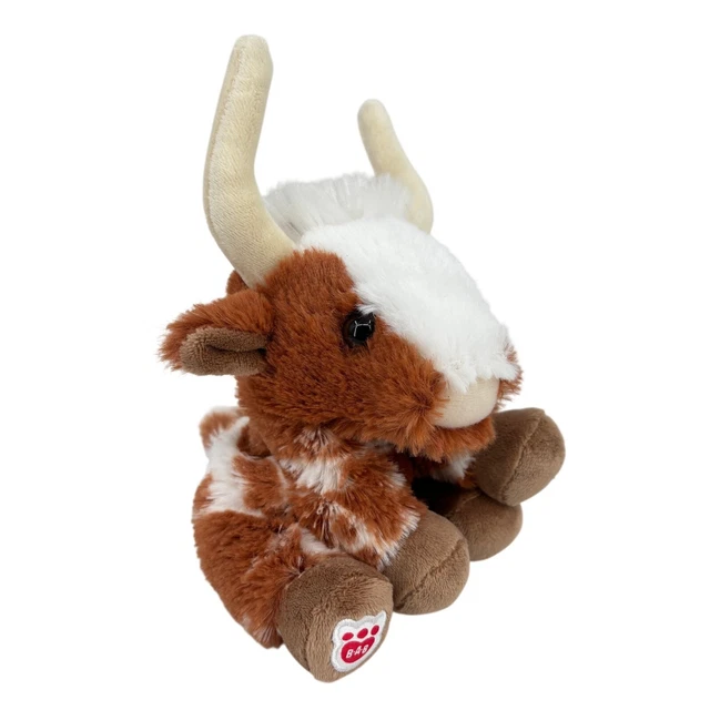 BUILD A BEAR Longhorn Cow Plush Brown Bull Mini Beans Bean Bag Stuffed ...