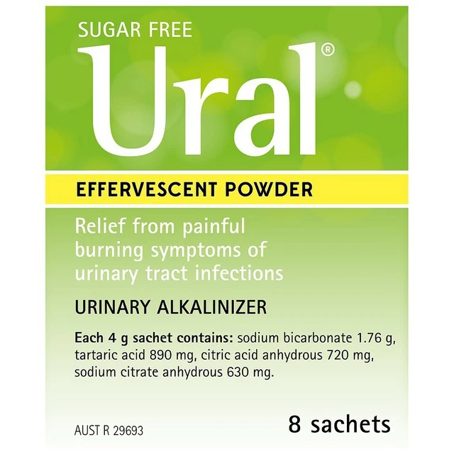 URAL EFFERVESCENT POWDER sachet 8 URINARY TRACT INFECTION RELIEF uti ...