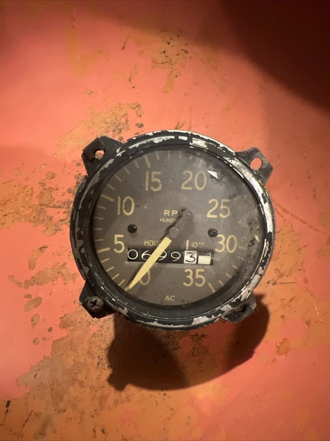 VINTAGE A.C. DIV G.M.C. Aircraft Engine Tachometer RPM Tach AC GMC WW2 ...