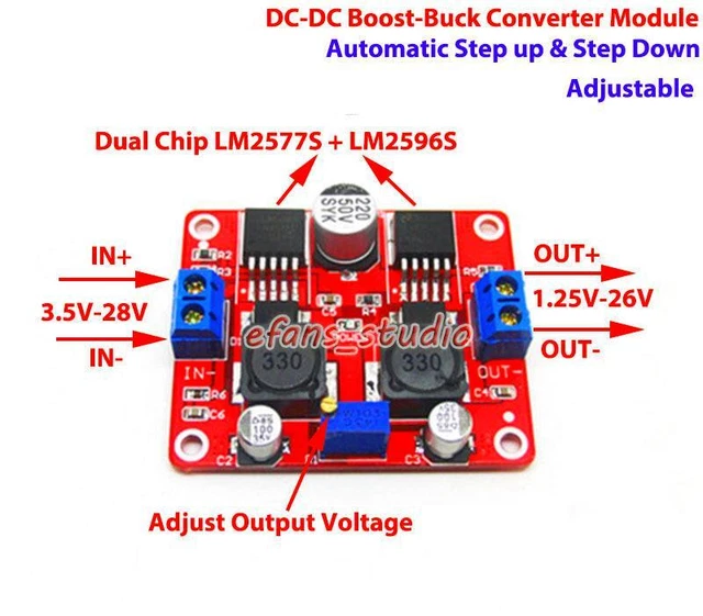DC TO DC Boost Buck Voltage Converter Module Adjustable 3.3V 5V 9V 12V ...