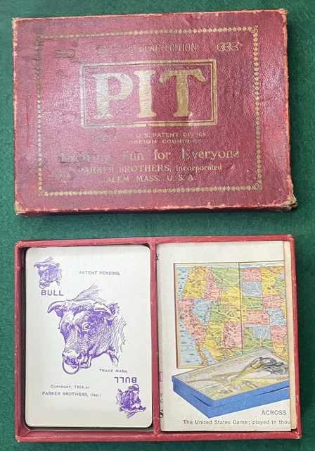 VINTAGE PIT CARD Game By Parker Brothers Bull And Bear Edition 1919 ...