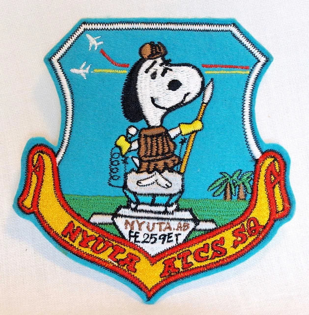 1980'S USAF NYUTA AIR BASE ATCS SQUADRON SNOOPY EMBROIDERED FELT ...