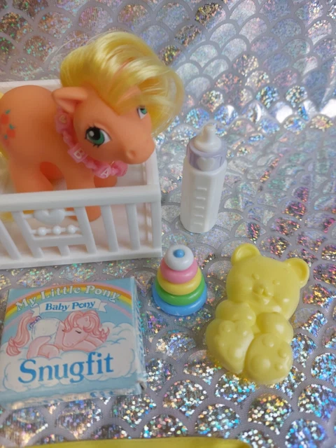 MY LITTLE PONY G1 Euro Baby Applejack 100% Complete Accessories $85.97 ...
