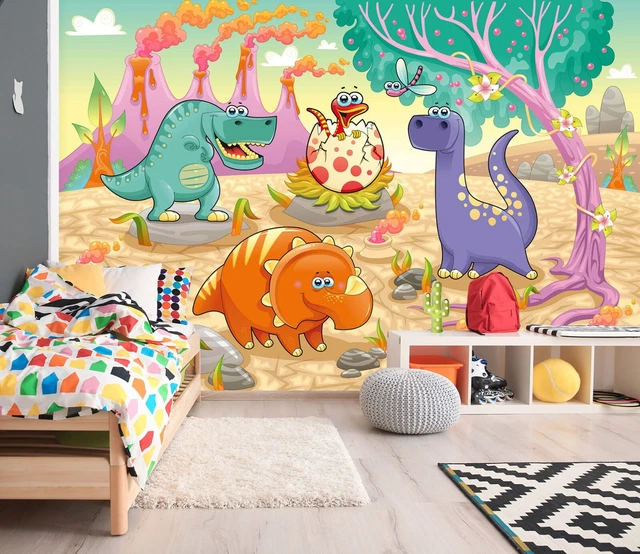 3D CARTOON DINOSAUR ZHUA2174 Wallpaper Wall Murals Removable Self ...