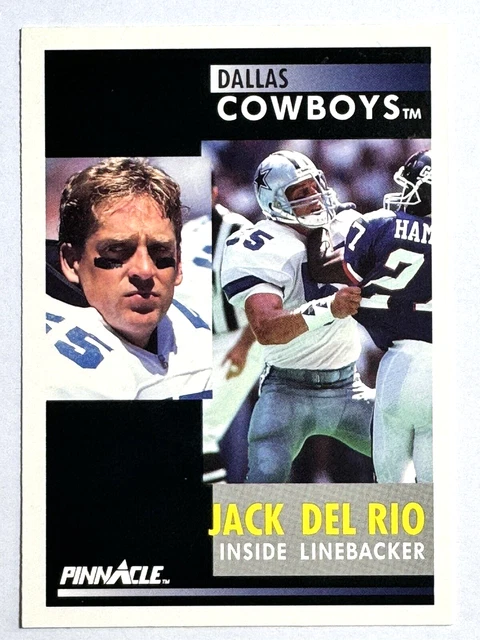 CARTE DE FOOTBALL Jack del Rio Dallas Cowboys, Vikings 1991 Pinnacle ...