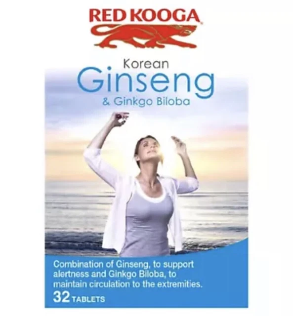 RED KOOGA KOREAN Ginseng and Ginkgo Biloba | Pack of 32 Tablets BBE 07/ ...