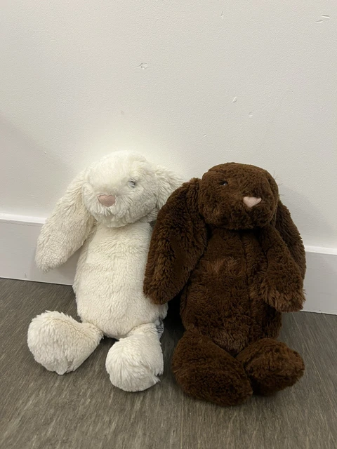 JELLYCAT BASHFUL BUNNY white and brown bunny £15.00 - PicClick UK