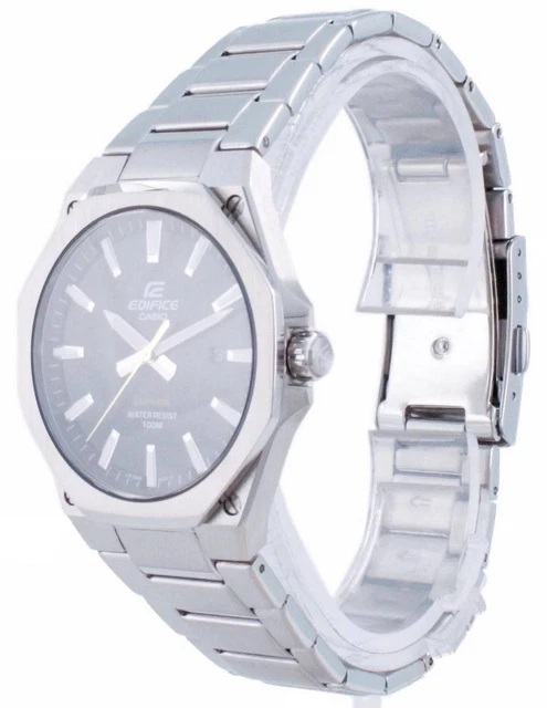 CASIO EDIFICE SLIM Line Black Dial Quartz EFR-S108D-1A 100M Men's Watch ...