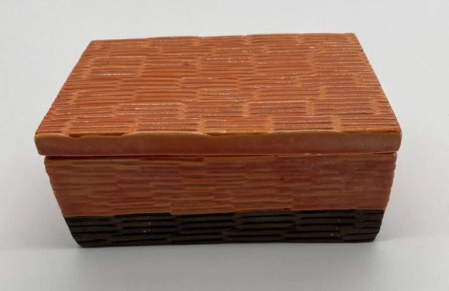BITOSSI MID CENTURY Italian Art Pottery Orange Lidded Box $135.00 ...