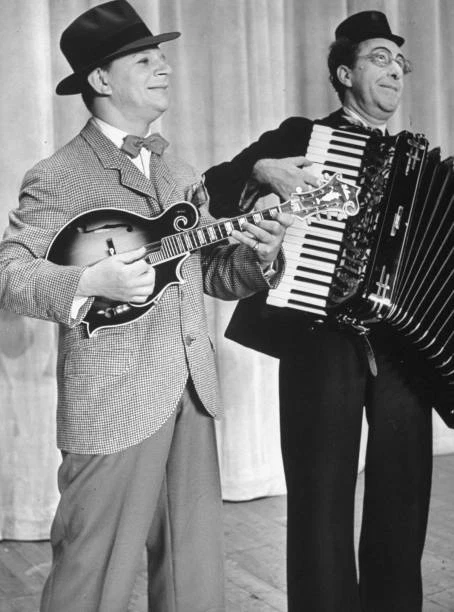 COMEDIAN ED WYNN performing in a scene from the play Boys a- 1940s Old ...