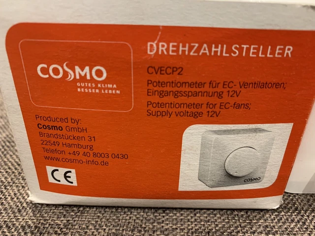 COSMO-POTENTIOMETER CVECP2 FÜR EC -Ventilatoren, 12V IP44/54 EUR 70,00 ...