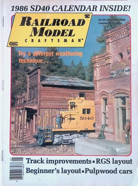RAILROAD MODEL CRAFTSMAN Magazine January 1986 Track Improvements, RGS ...