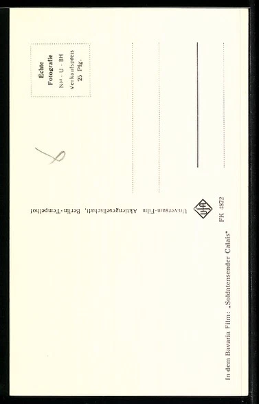 CARTOLINA ATTRICE EDITH Elmay nel film Soldatensender Calais EUR 6,00 ...