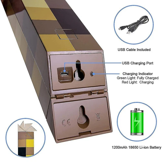 TORCH LAMP LED Night Light FOR Minecraft Game Home Decors USB ...