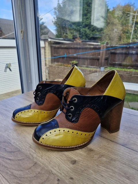 FABULOUS FAITH LEATHER Block Heel Designer Shoes = Uk 4.5 ( Eu 37) £15. ...