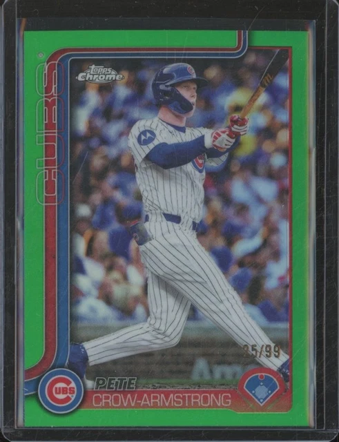 2025 TOPPS CHROME Update PETE CROW-ARMSTRONG Green Refractor /99 Cubs ...