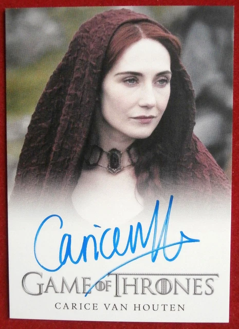 GAME OF THRONES CARICE VAN HOUTEN carta autografa GoT MELISANDRE ...