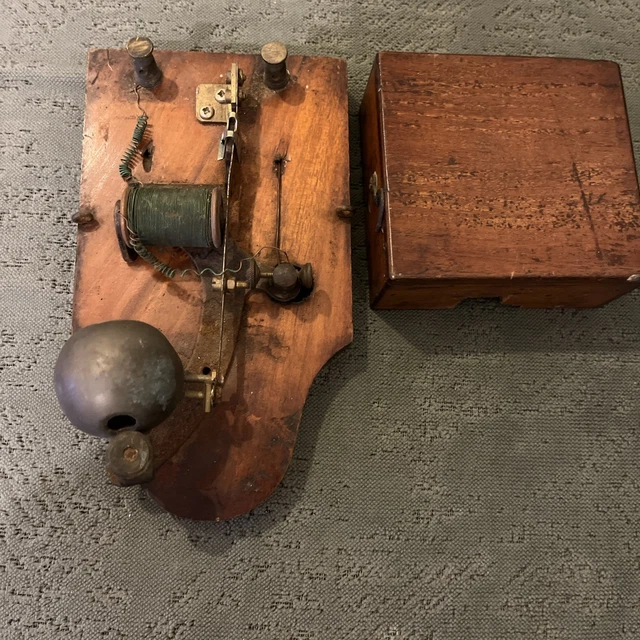 VINTAGE WOODEN TELEPHONE Bell Box £10.79 - PicClick UK