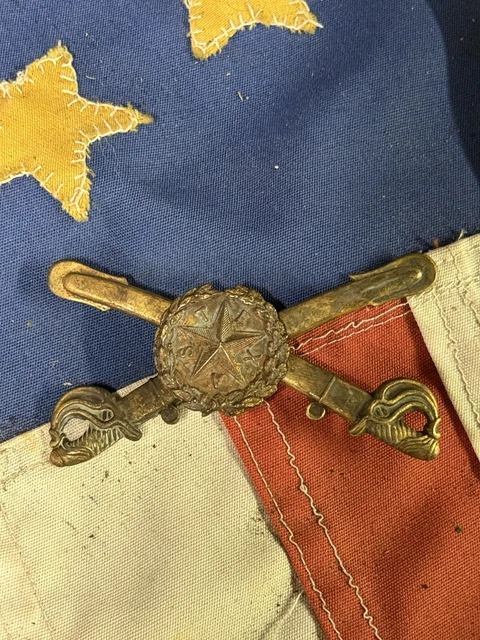 CIVIL WAR CONFEDERATE Csa Texas Cavalry Crossed Sabers Headgear Badge ...