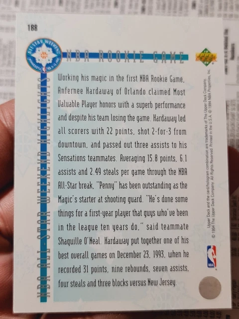 1994 UPPER DECK All Star Weekend ANFERNEE HARDAWAY #188 $2.99 - PicClick AU