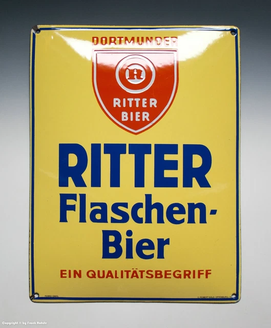 TOP BRAUEREI EMAILSCHILD - DORTMUNDER RITTER BIER - wohl um 1950 EUR ...